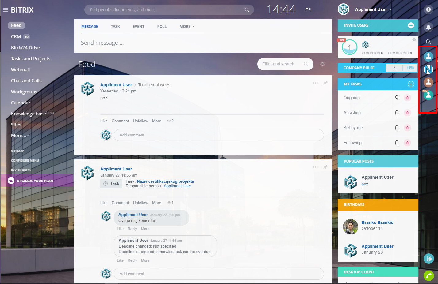 Bitrix24 CRM | Chat und Video | Appliment